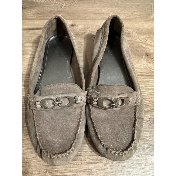 Coach | Shoes | Coach Women Suede Shoes Gray Suede Fortunata Loafer 8b ...
